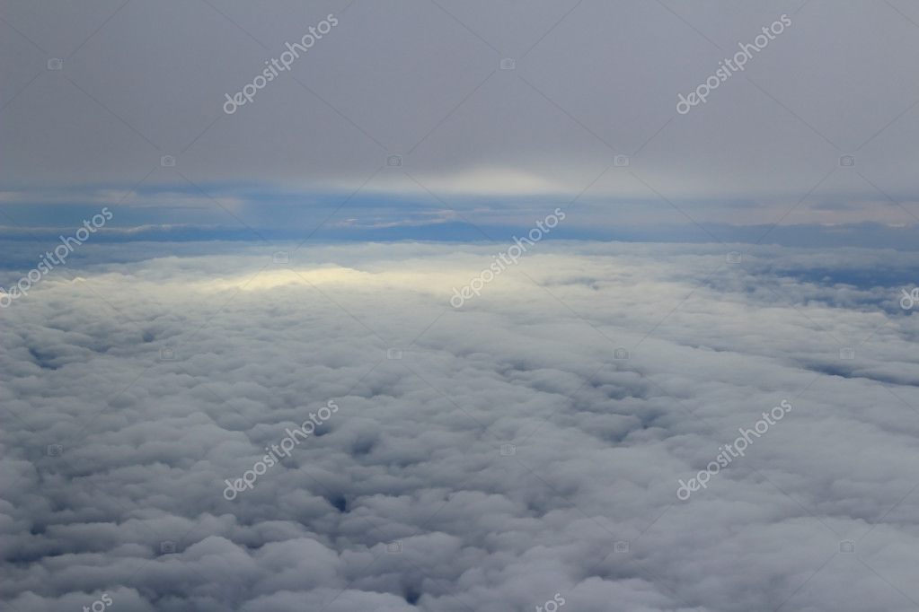 Beautiful cloud sky view from aeroplane window — Stock Photo © sameashk ...