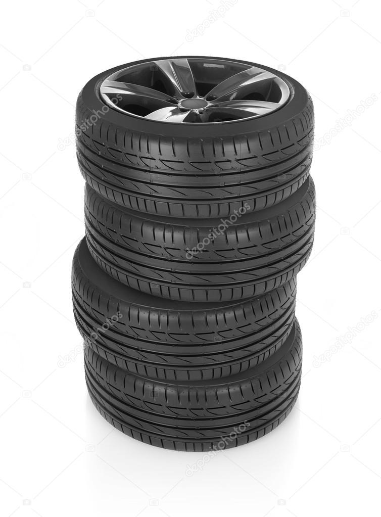 Wheels stack on white Stock Photo by ©Goir 103371504