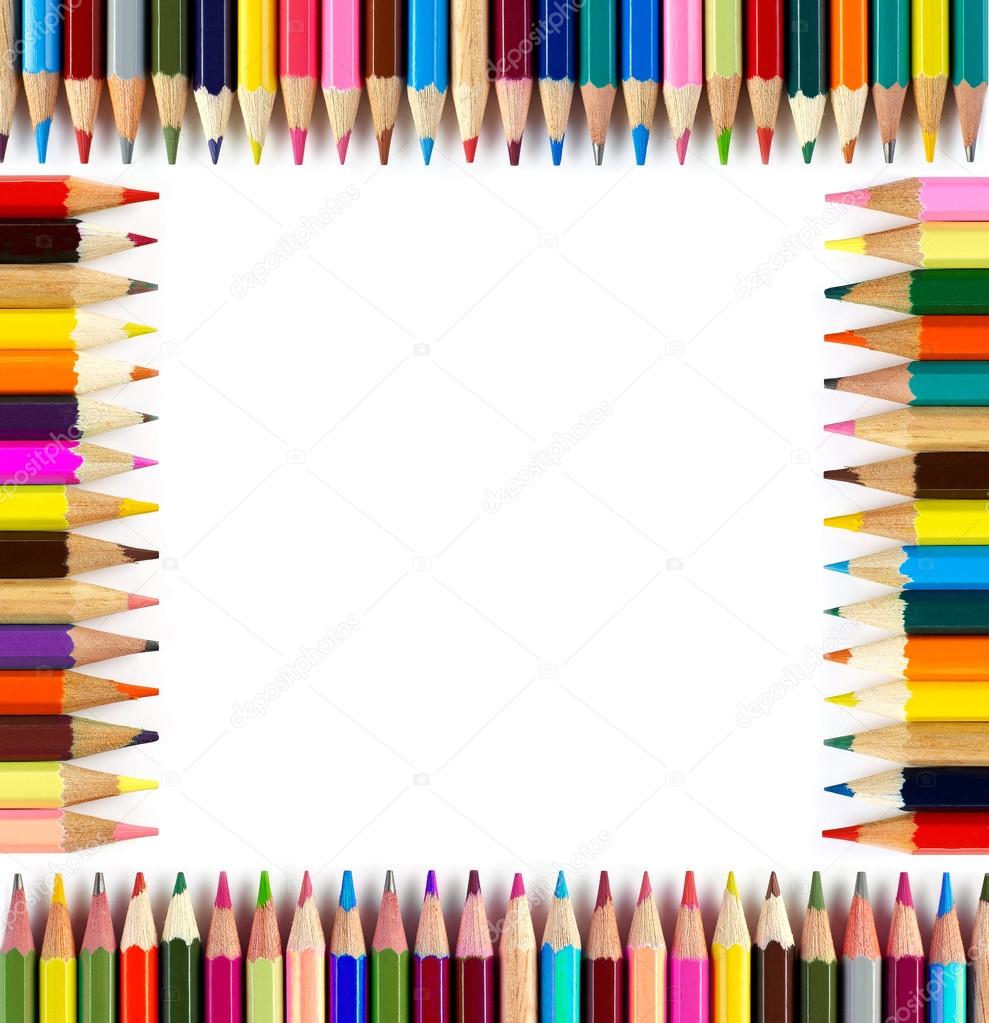 Pencils frame on white Stock Photo by ©Goir 104489958