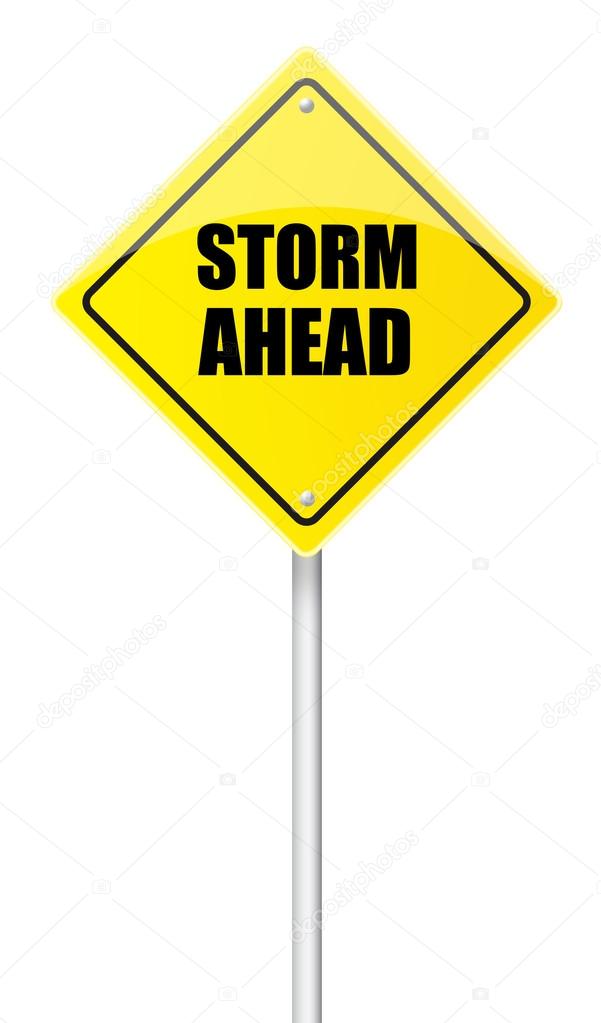 Storm ahead road sign — Stock Photo © Goir #104733364