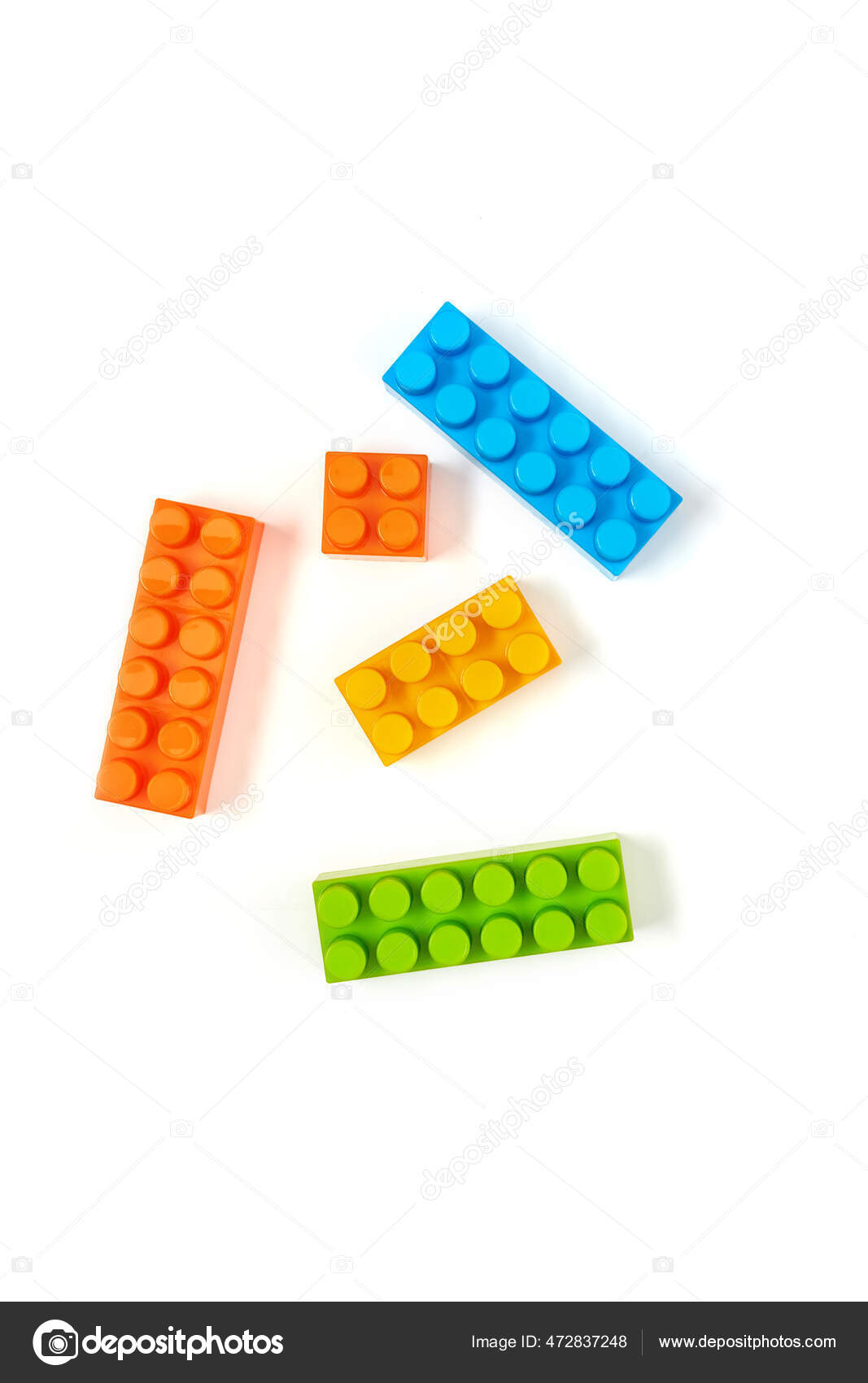 Plastic Toy Blocks White Background — Stock Photo © Goir #472837248