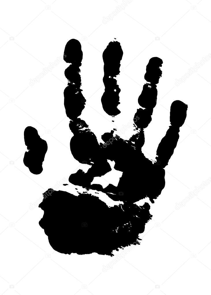 Human grunge handprint with skin texture Stock Vector Image by ...