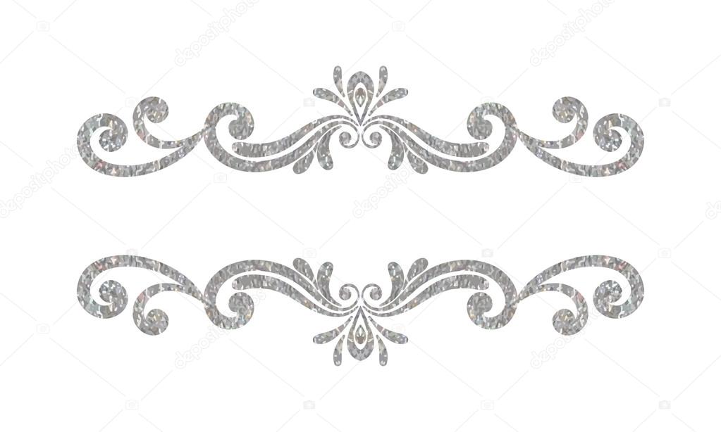 Elegante borde floral vintage de plata de lujo Vector de stock por ...