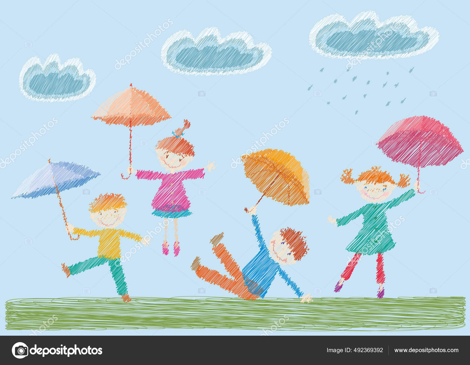 Regn Paraply Tegninger