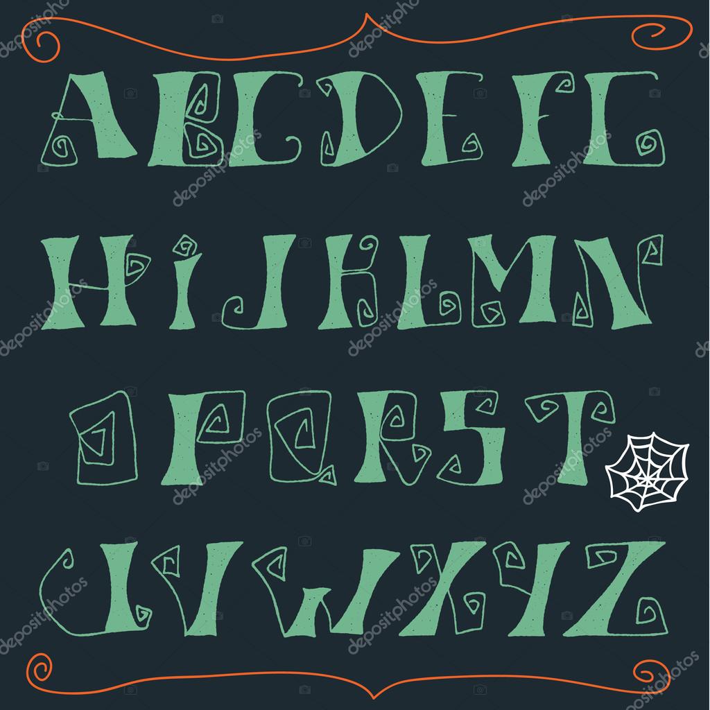 Hand drawn spooky font. Stock Vector Image by ©vectorsama #92790726
