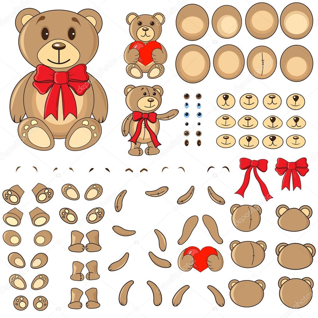 partes del cuerpo de un oso en el vector 2024