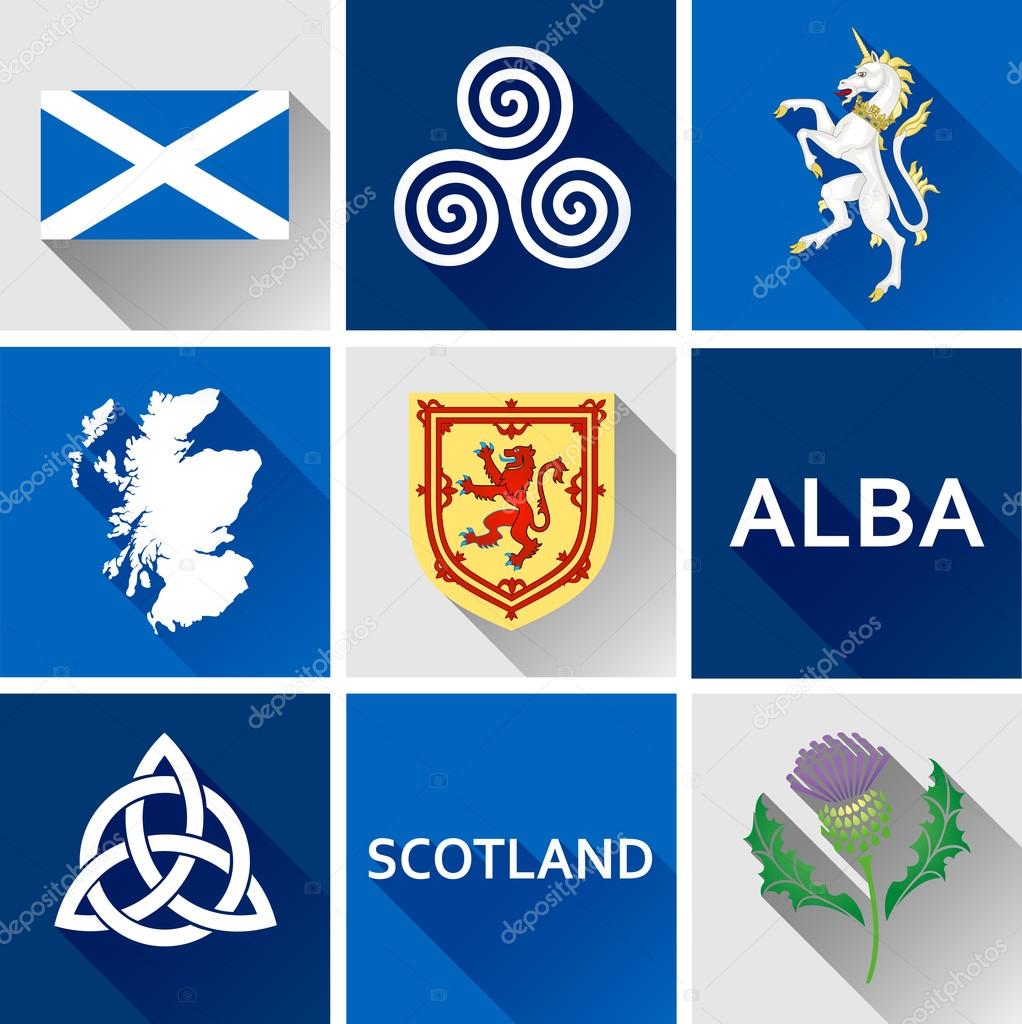 Scotland Flat Icon Set — Stock Vector © masterbilbo #92236728