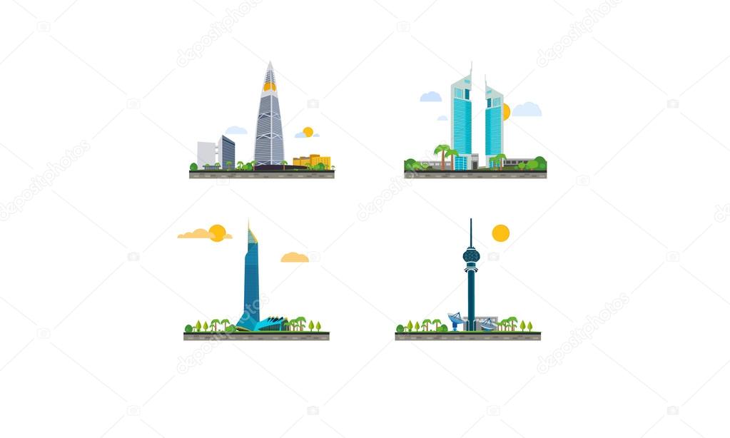 Vector illustration,Riyadh Towers and Building Stock Vector by ©Sako ...