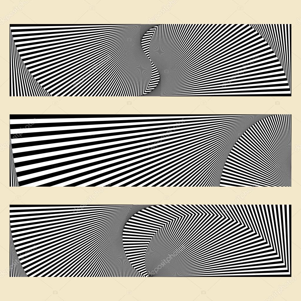 Abstract web banners with optical illusion for your www design. Stock ...