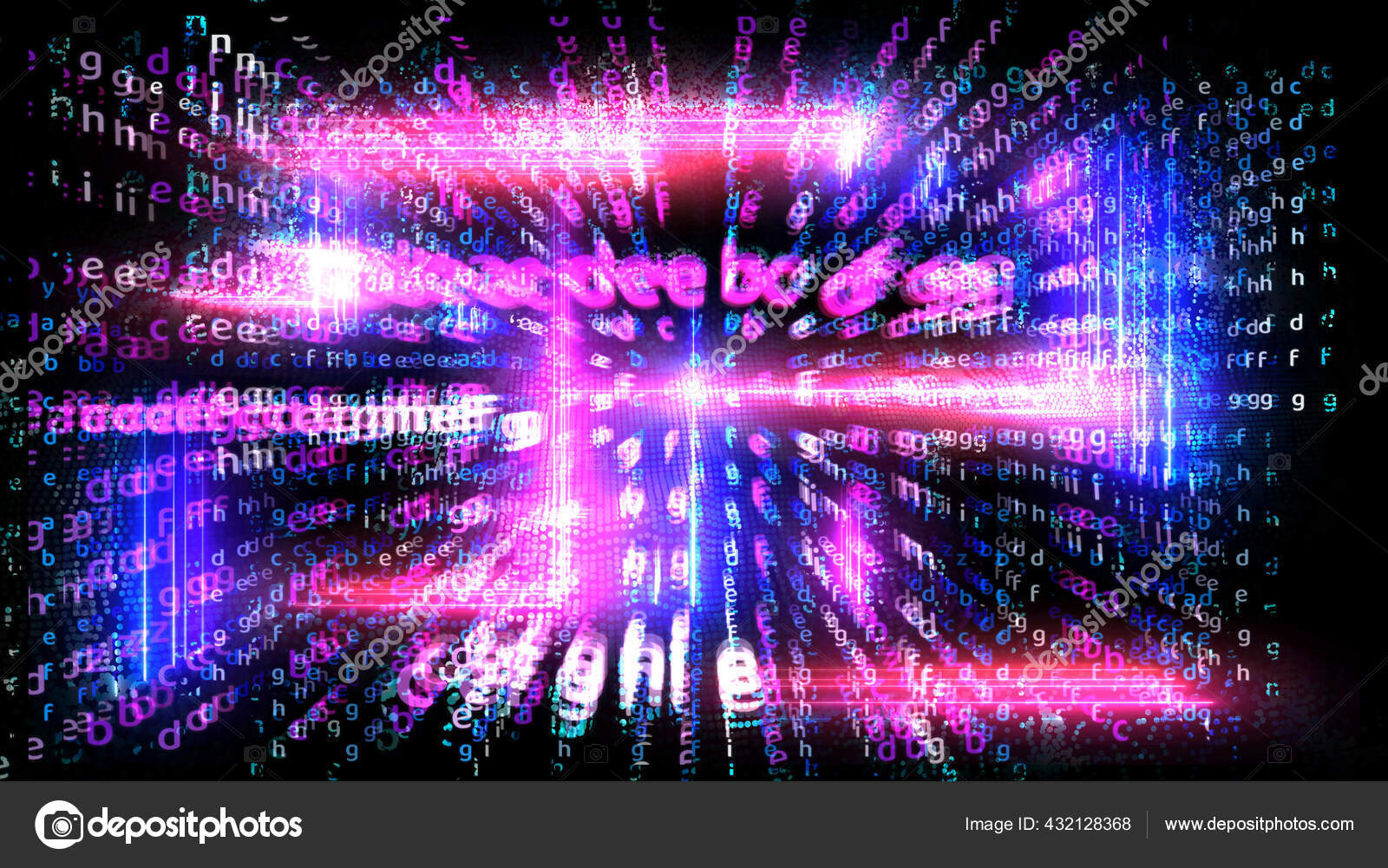 Matrix Alphabet Dimension Vertical Horizental Magenta Blue Purple Laser ...