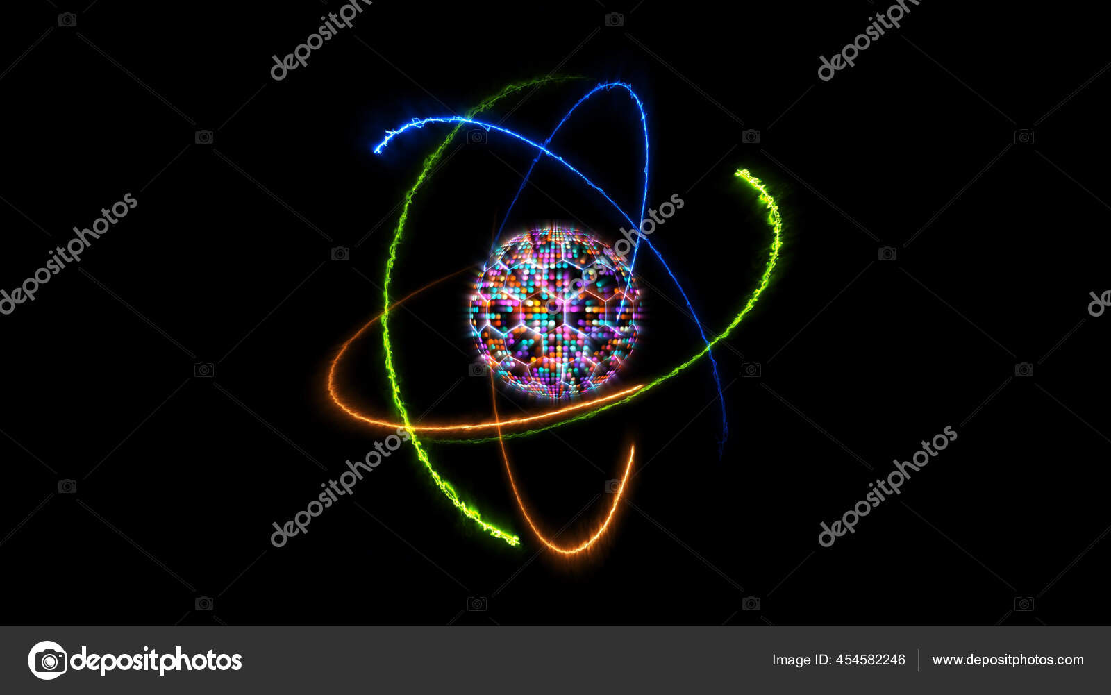 Quantum Futuristic Computer Animation Abstract Pastel Tone Light Sphere ...
