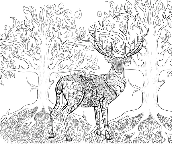 Omalovánky Pro Děti Ilustrace Malého Jelena Hrajícího Louce Tisknutelný ...