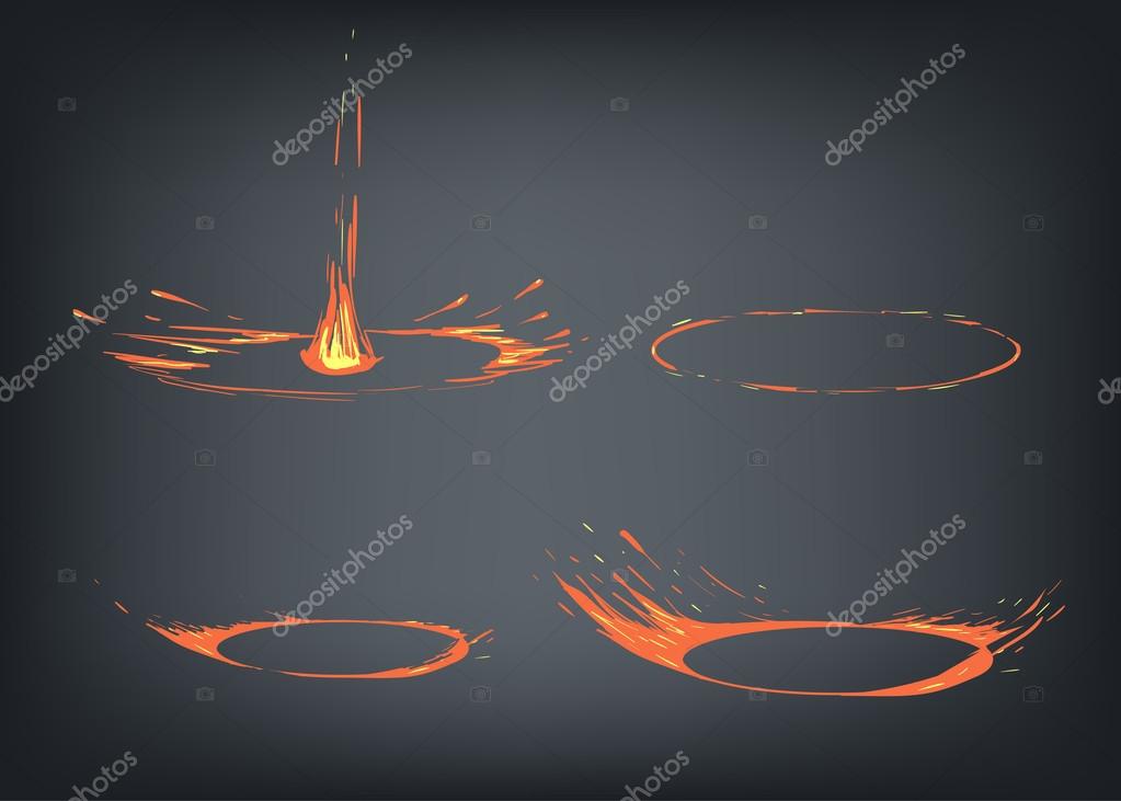 Effet vectoriel. Effet pour le jeu. Animation à effet explosif. Cadres ...