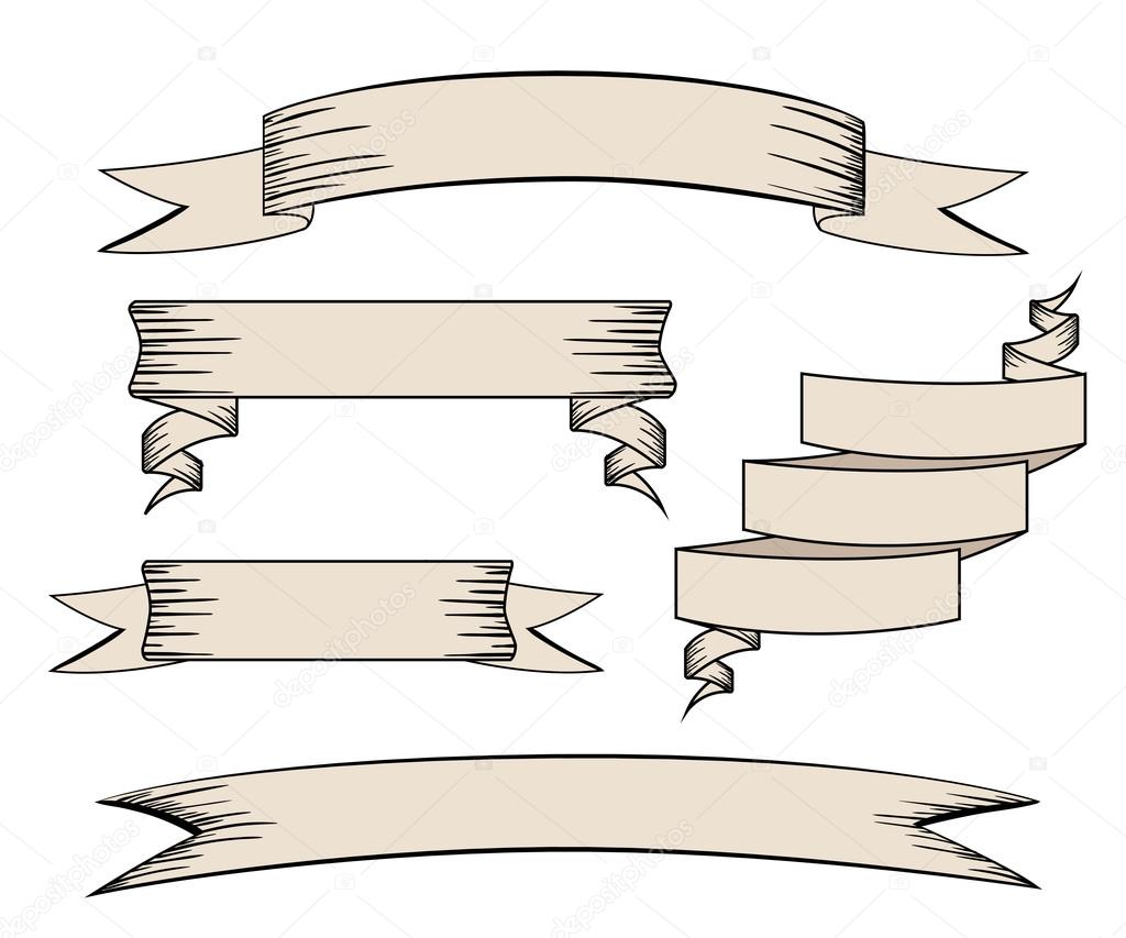 Vintage Ribbon Banners Vector Collection Stock Photos Vintage Ribbon Banners Vector Collection Stock Photos