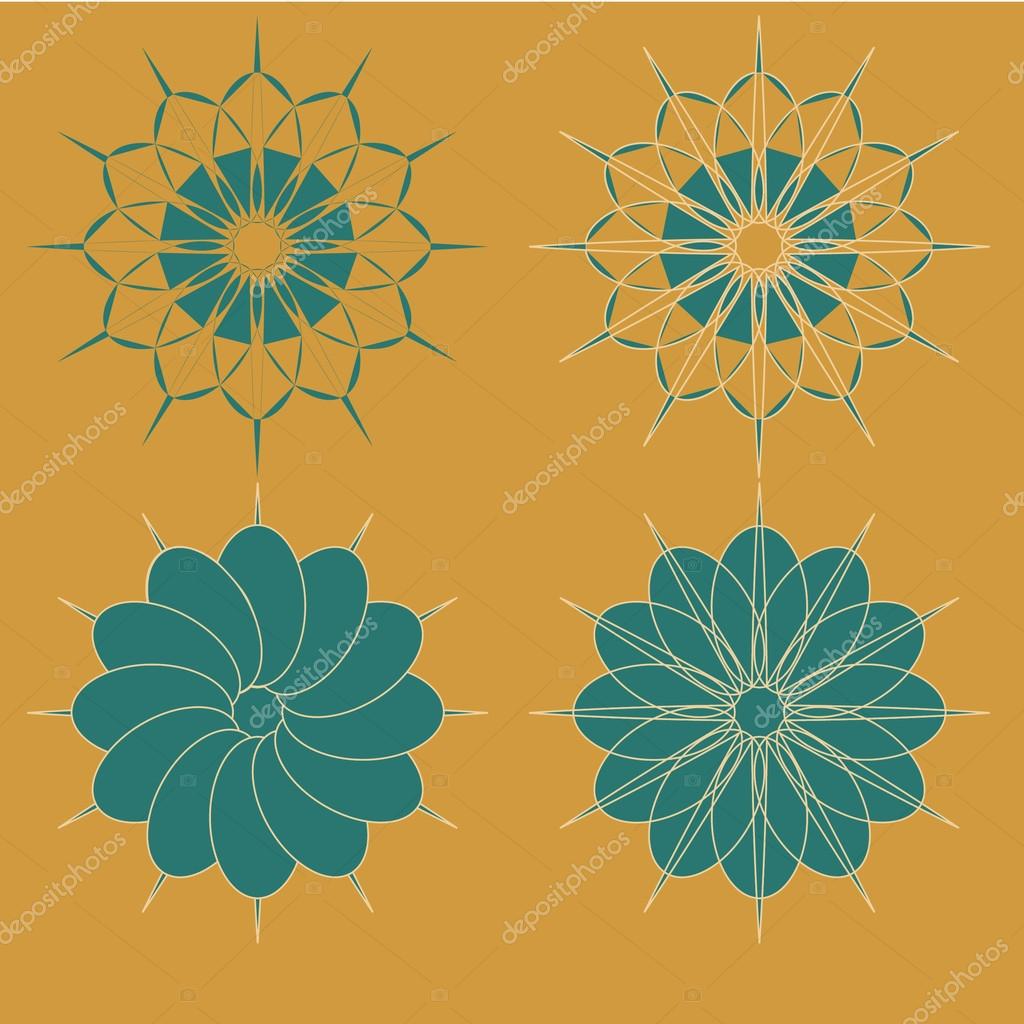 Simple geometric ornaments. Vector circular patterns. Stock Vector ...