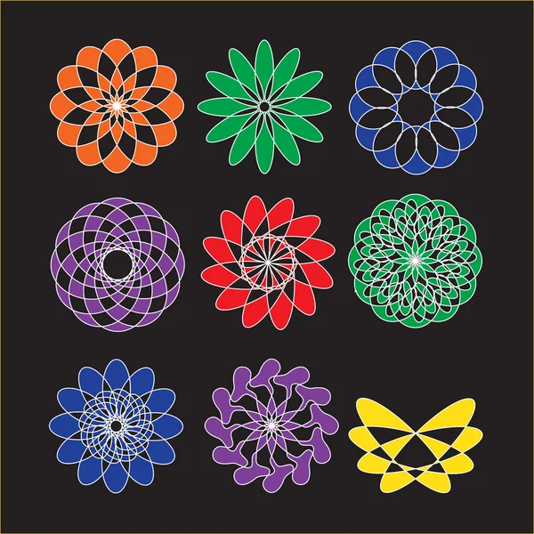 Simple geometric ornaments. Vector circular patterns. Stock Vector Image by ©tanuna #110833546