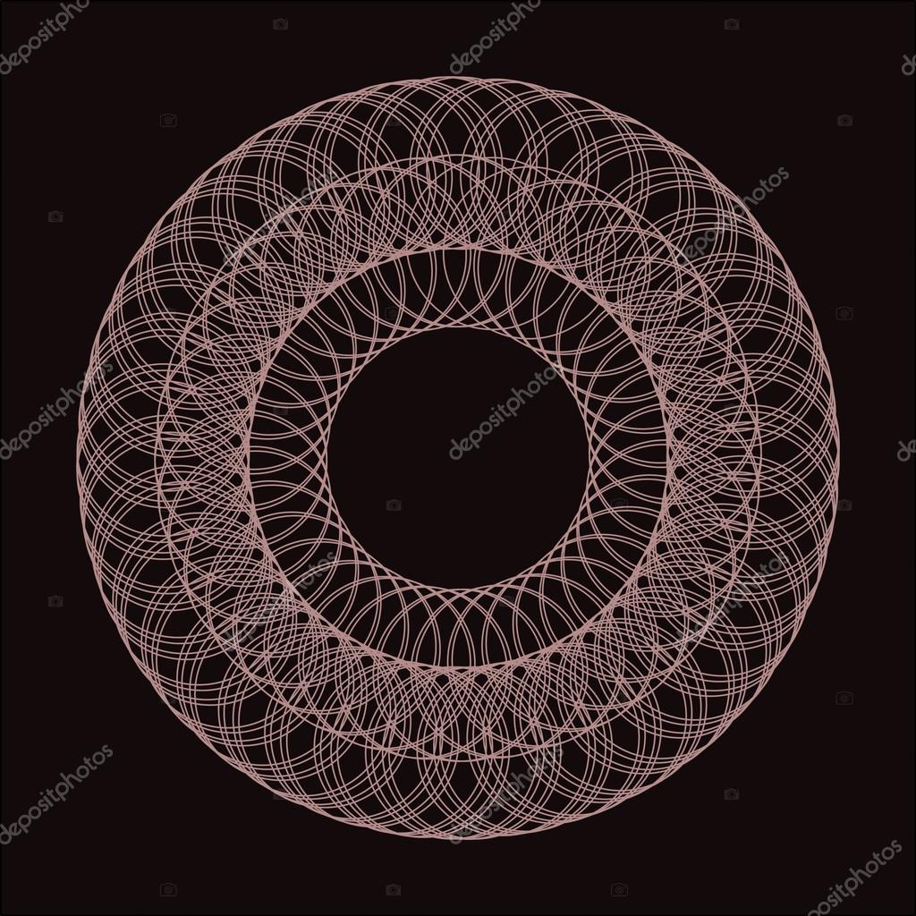 Lacy pattern of intersecting circles. Vector mathematical pattern ...