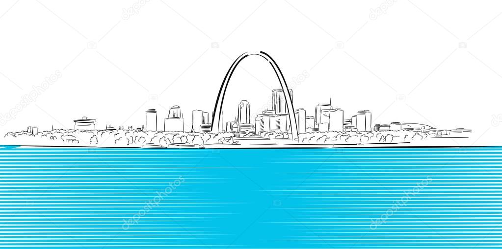 St Louis, Missouri, Bosquejo dibujado a mano 2023