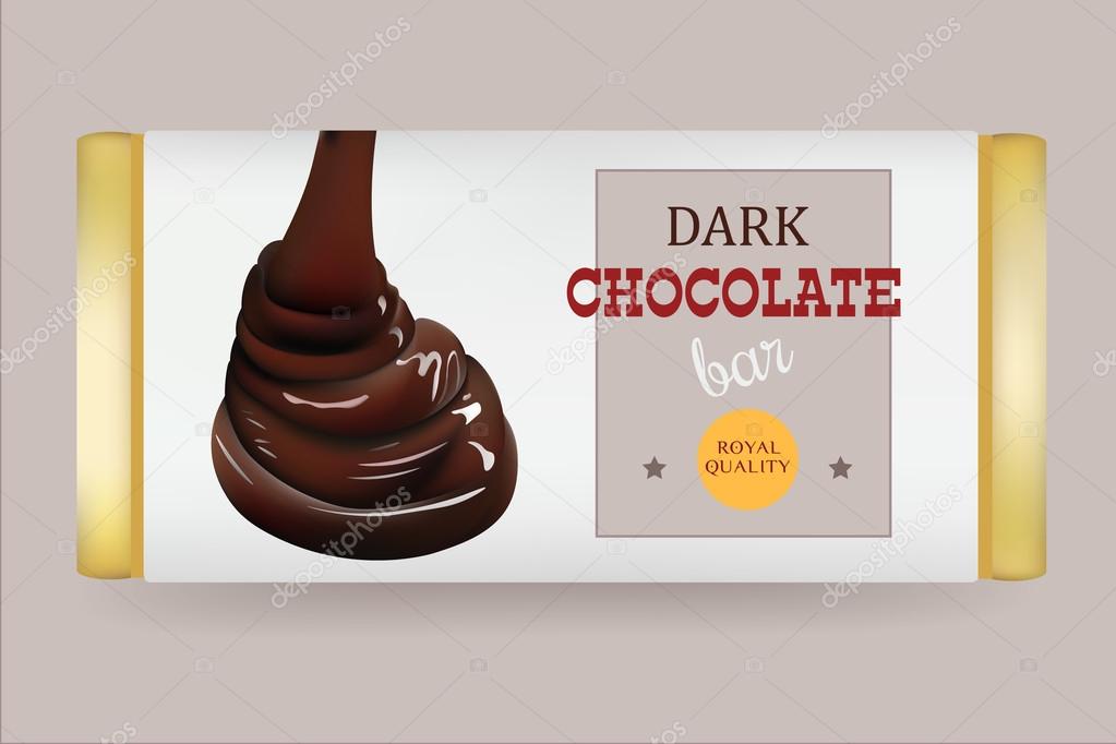 Chocolate bar Design Template Isolated On White Background. Liquid ...