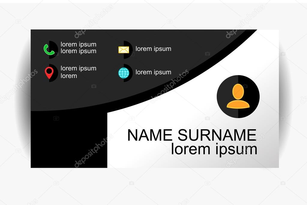 Modern simple business card template with flat user interface. Vector ... Modern simple business card template with flat user interface. Vector ...