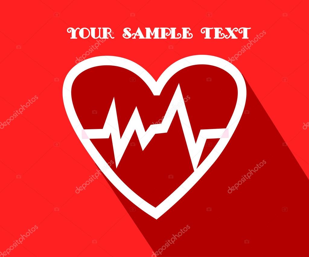 El corazón y el icono del cardiograma. Símbolo de salud. Ilustración ...