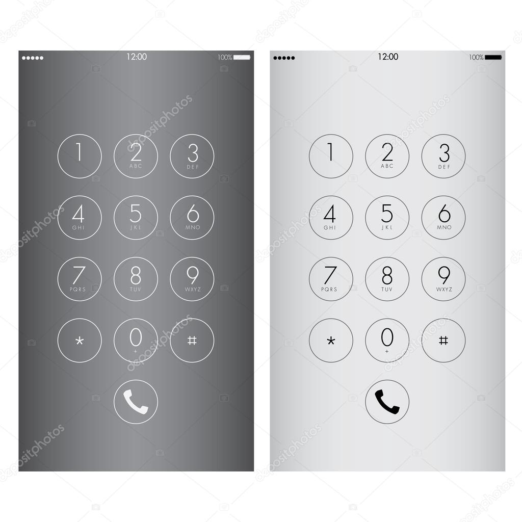 Keyboard number of mobile phone on white background. Stock Vector by ...