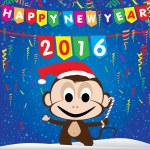 Happy New Year 2016 year of the monkey Stock Illustration by ©tieulong ...