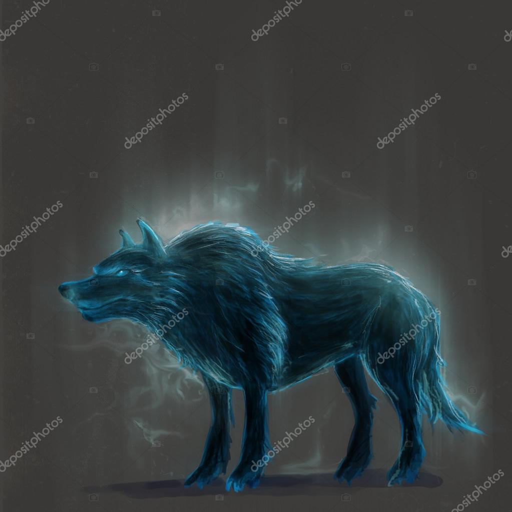 Standing mythical wolf in rain concept art Stock Photo by ©it.i3d.pl ...