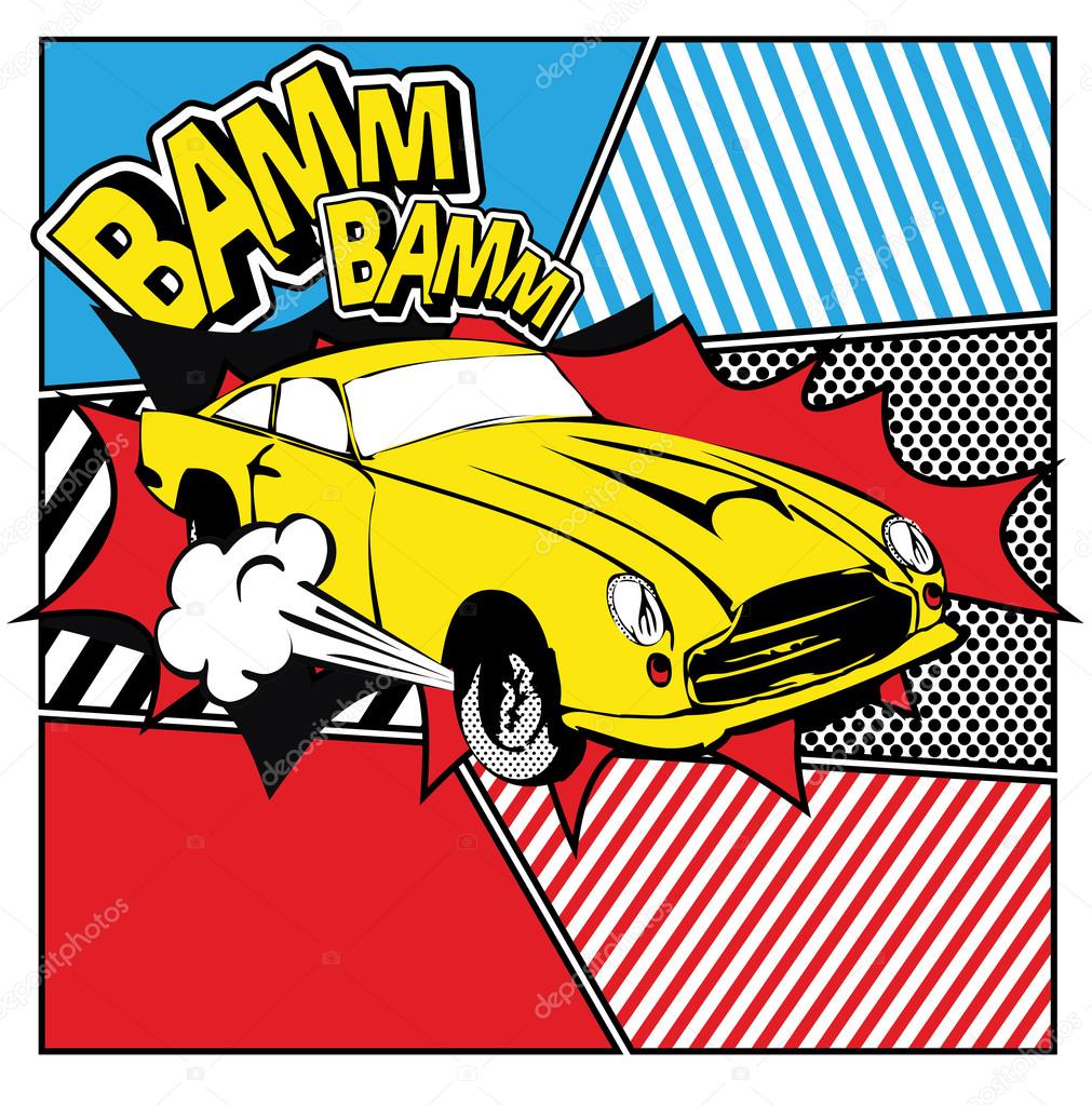 Voiture de pop art — Image vectorielle Gal_Amar © #91365274