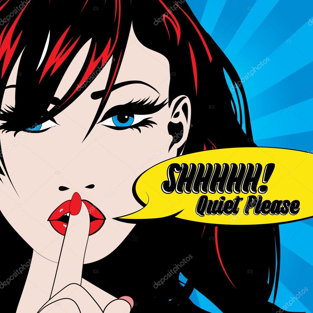 Ruhe bitte! Pop-Art-Zeichen. Stock-Vektorbild von ©Gal_Amar 91386462