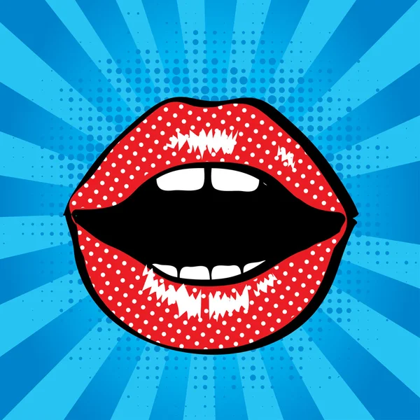 Kiss And Love Pop Art Sexy Wet Red Lips Stock Illustration By ©galamar 91612534
