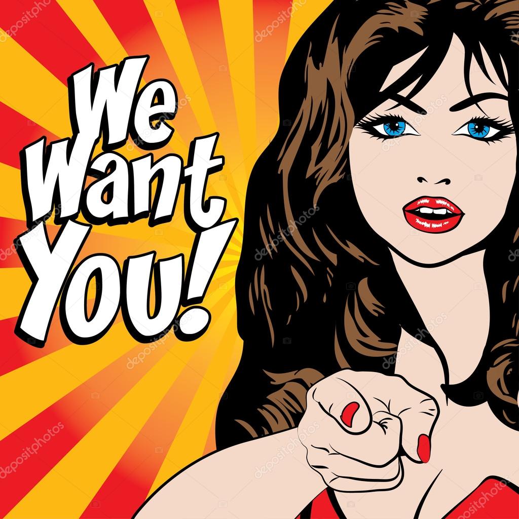 Woman - WE WANT YOU! Stock Vector Image by ©Gal_Amar #94378400