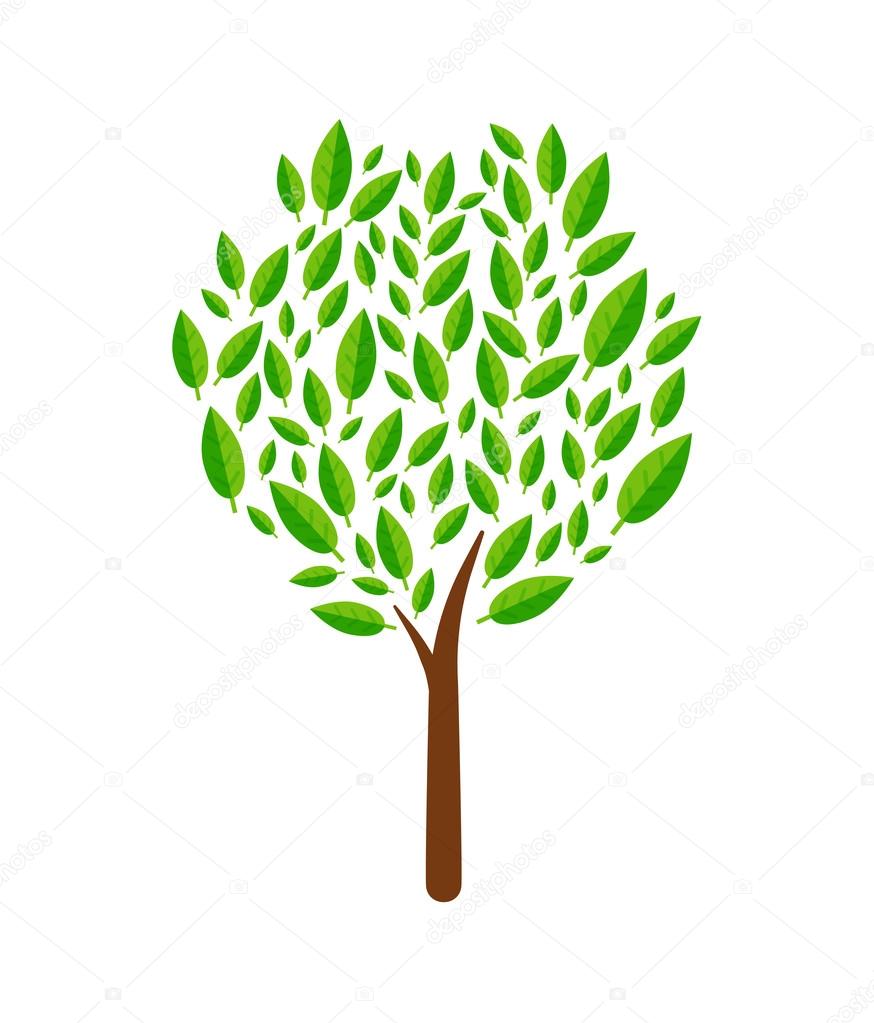 Tree Icon on white background. Vector Isolated abstract tree. Stock ...
