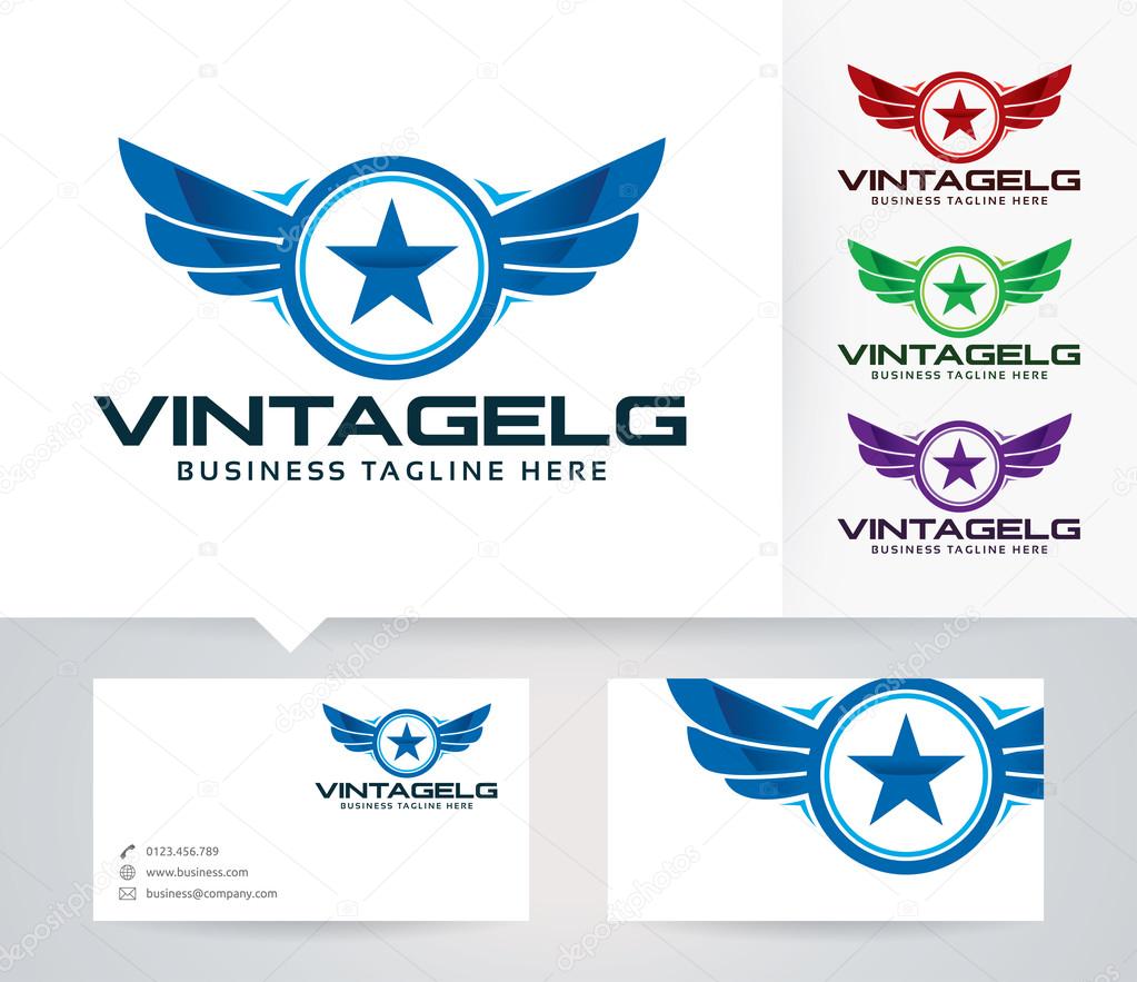 Vintage Guard vector logo with alternative colors and business card ...