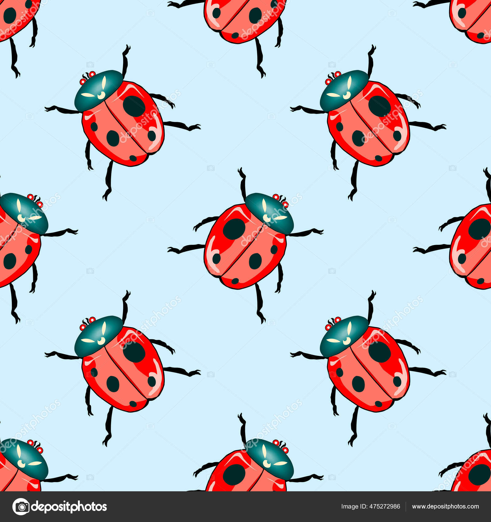 Ladybugs Seamless Background Repeating Pattern Wallpaper Background ...