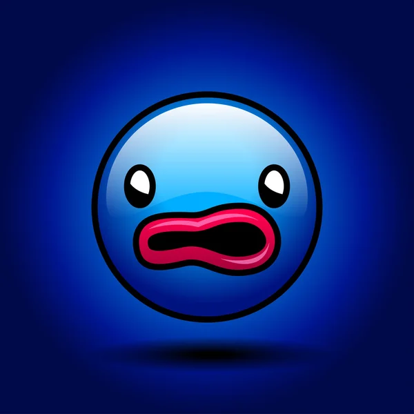 blue scared smile - Stock Image - Everypixel
