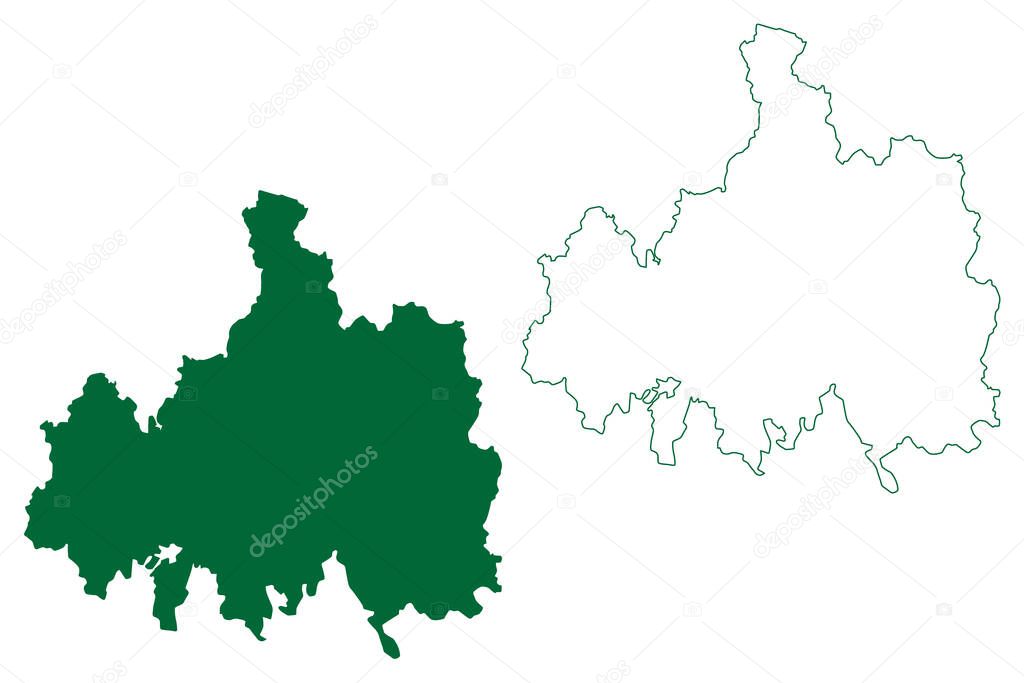 Rayagada district (Odisha State, Republic of India) mapa vector ...