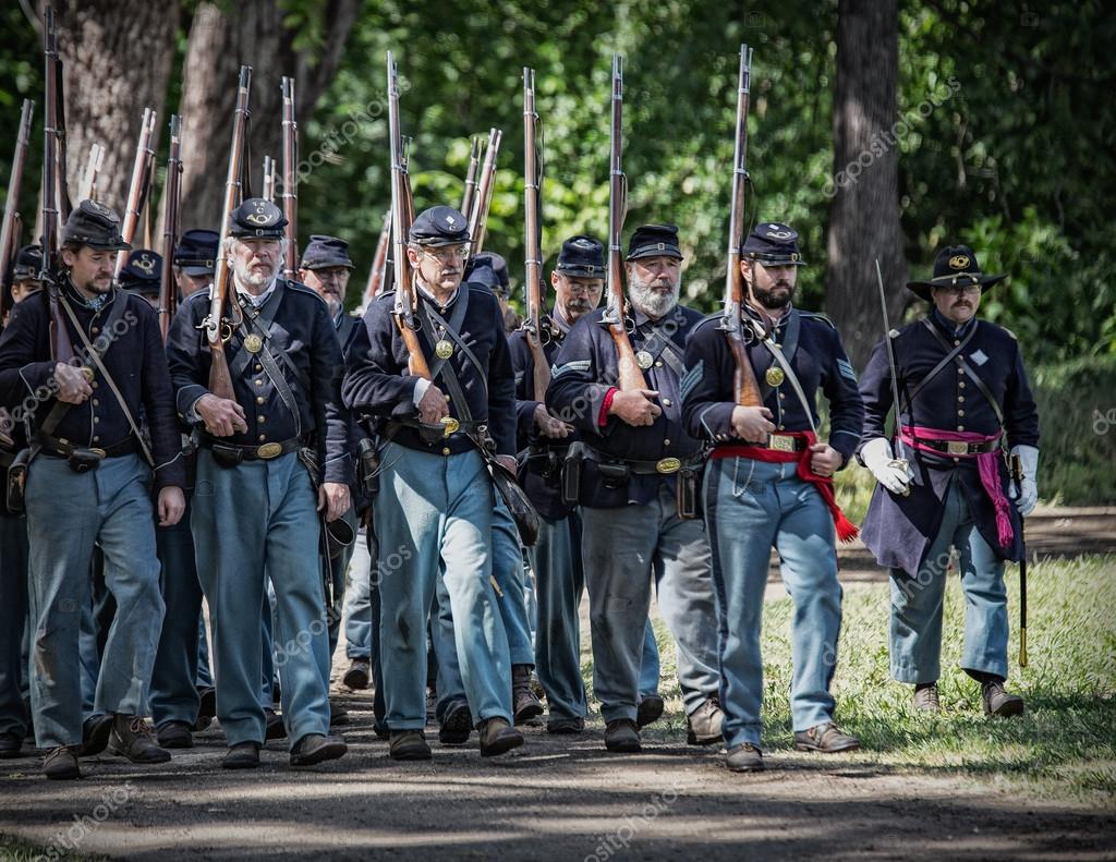 Civil War Union Soldiers In Battle