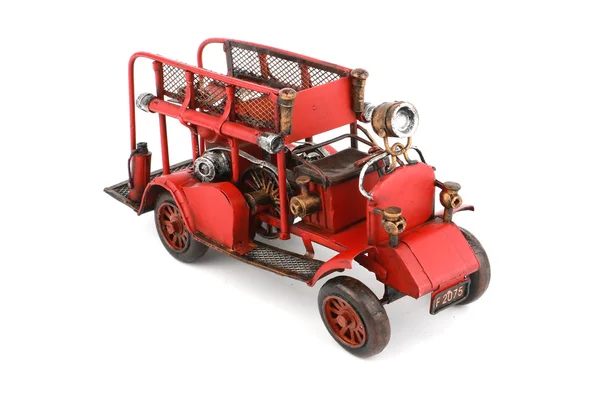 Antique Toy Fire Engine on white background, isolated Stock Photo by ...