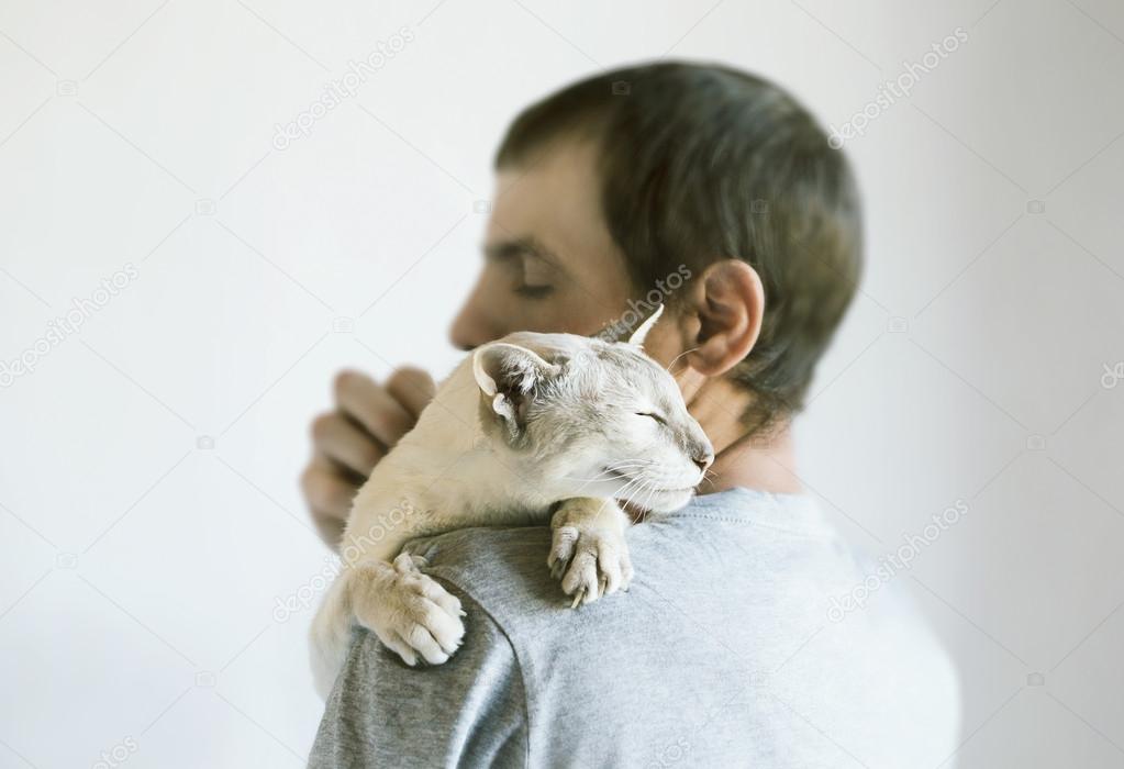Man and his cat Stock Photo by ©lera_abrakadabra 123363120