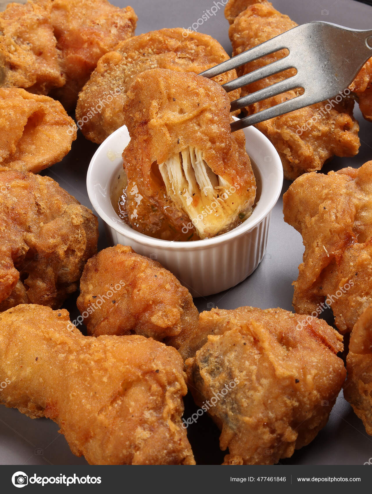 Light Battered Deep Fried Chicken Variety Mix Pieces Pile Flaky — Stock ...