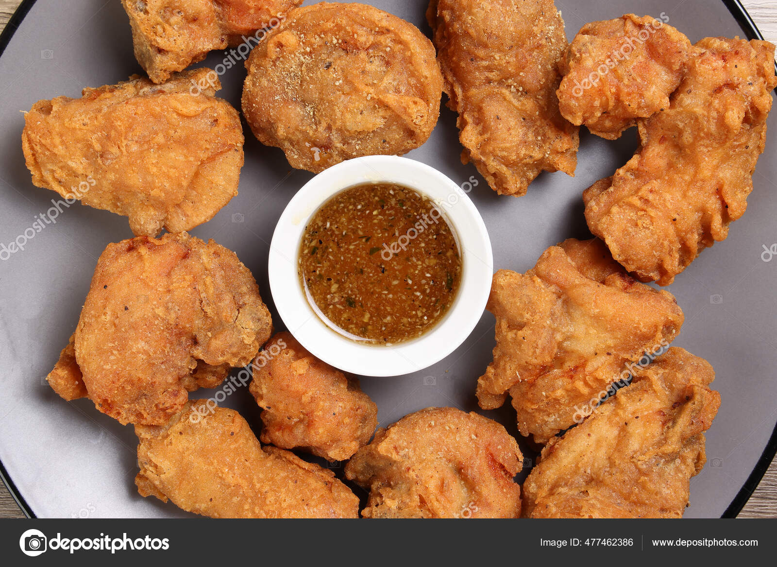 Light Battered Deep Fried Chicken Variety Mix Pieces Pile Flaky — Stock ...
