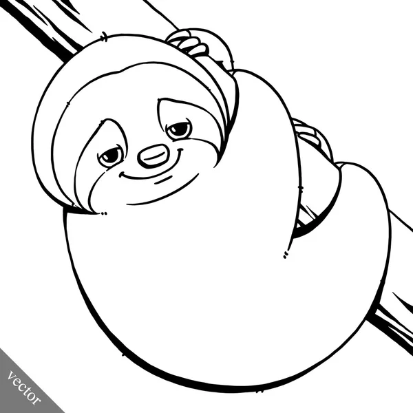 Funny cartoon cute fat vector sloth illustration — Stock Vector ...