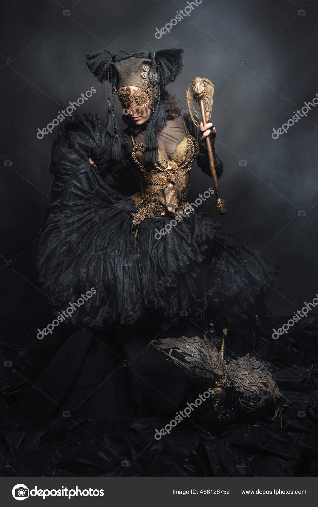 Amazon Woman Warrior Mythical Creature Black Suit Eyes Closed Dragon ...