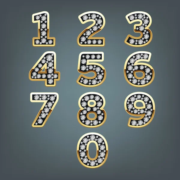 Set of Diamond and gold numbers 1-5 Stock Vector Image by ©deskcube ...