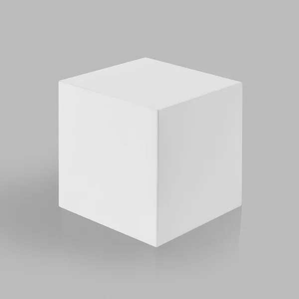 3D Cube. White box on gray background with reflection. Stock Photo by ...