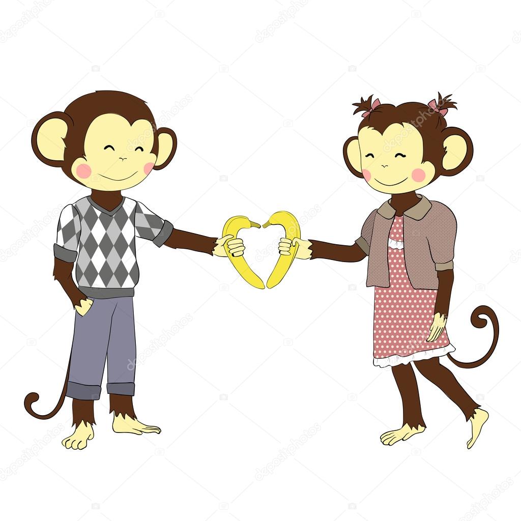 Girl Monkey Cartoon Cute
