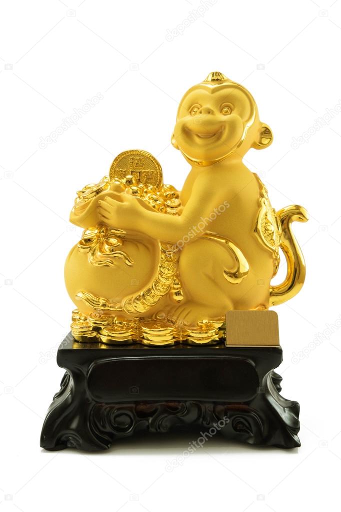 2016 is year of the monkey,Gold monkey — Stock Photo © ballball14 #98550086