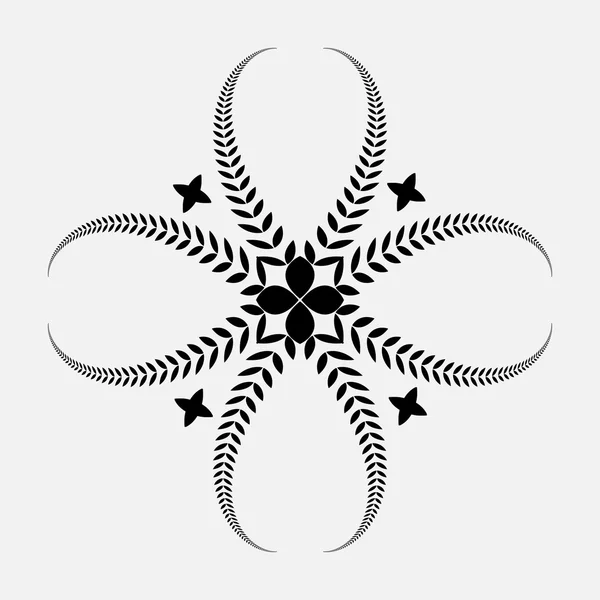 Laurel wreath tattoo. Trefoil, trifolium. Black ornament. Three-leaved ...