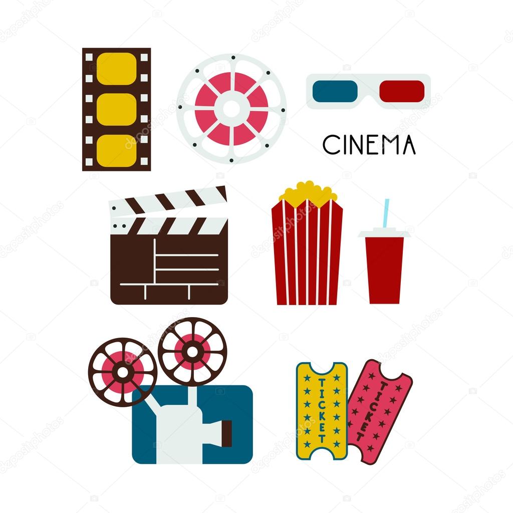 Cinema Vector Icons — Stock Vector © kgopkina.gmail.com #117537602
